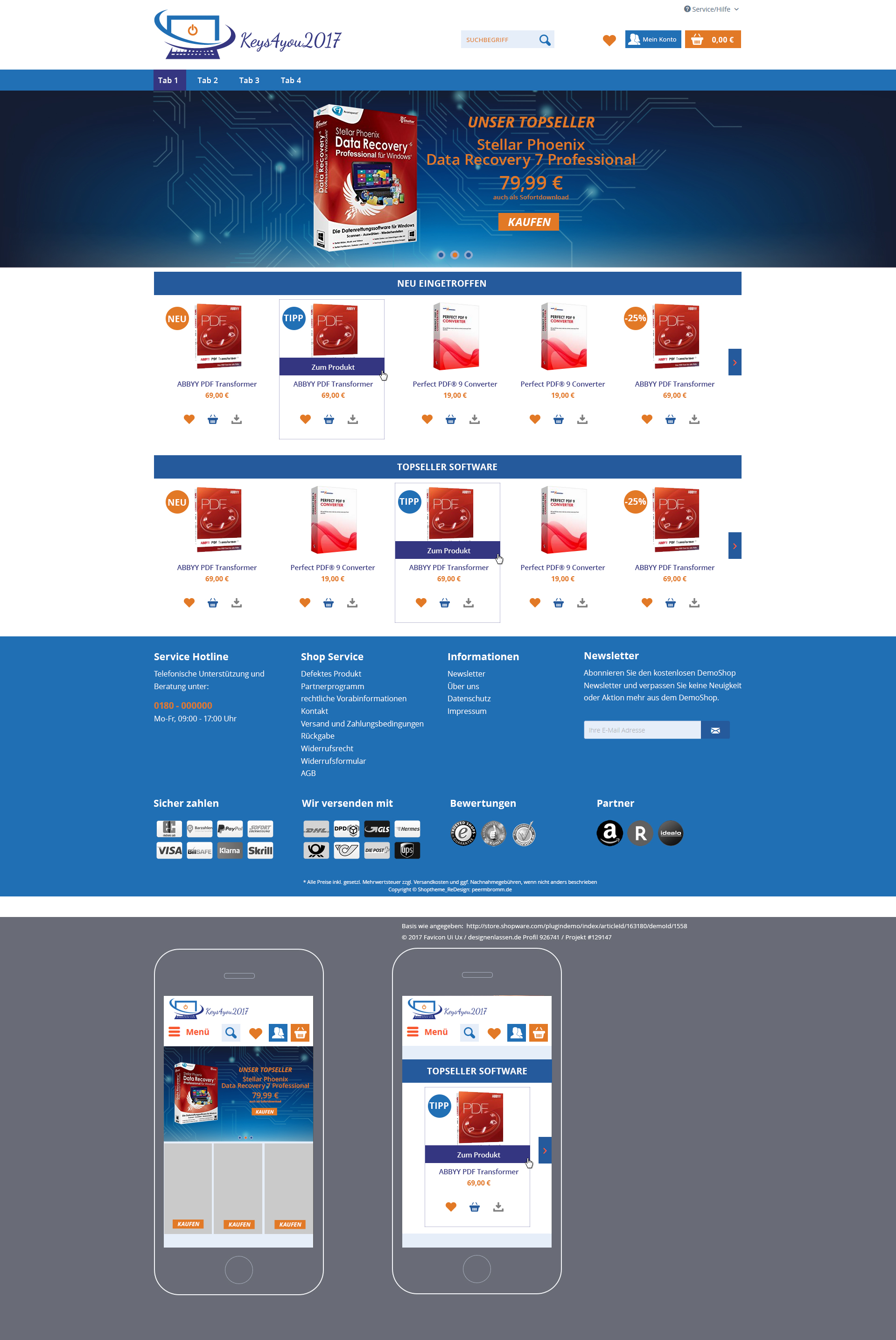 Webdesign für einen Shopware Shop » Webdesign » designenlassen.de