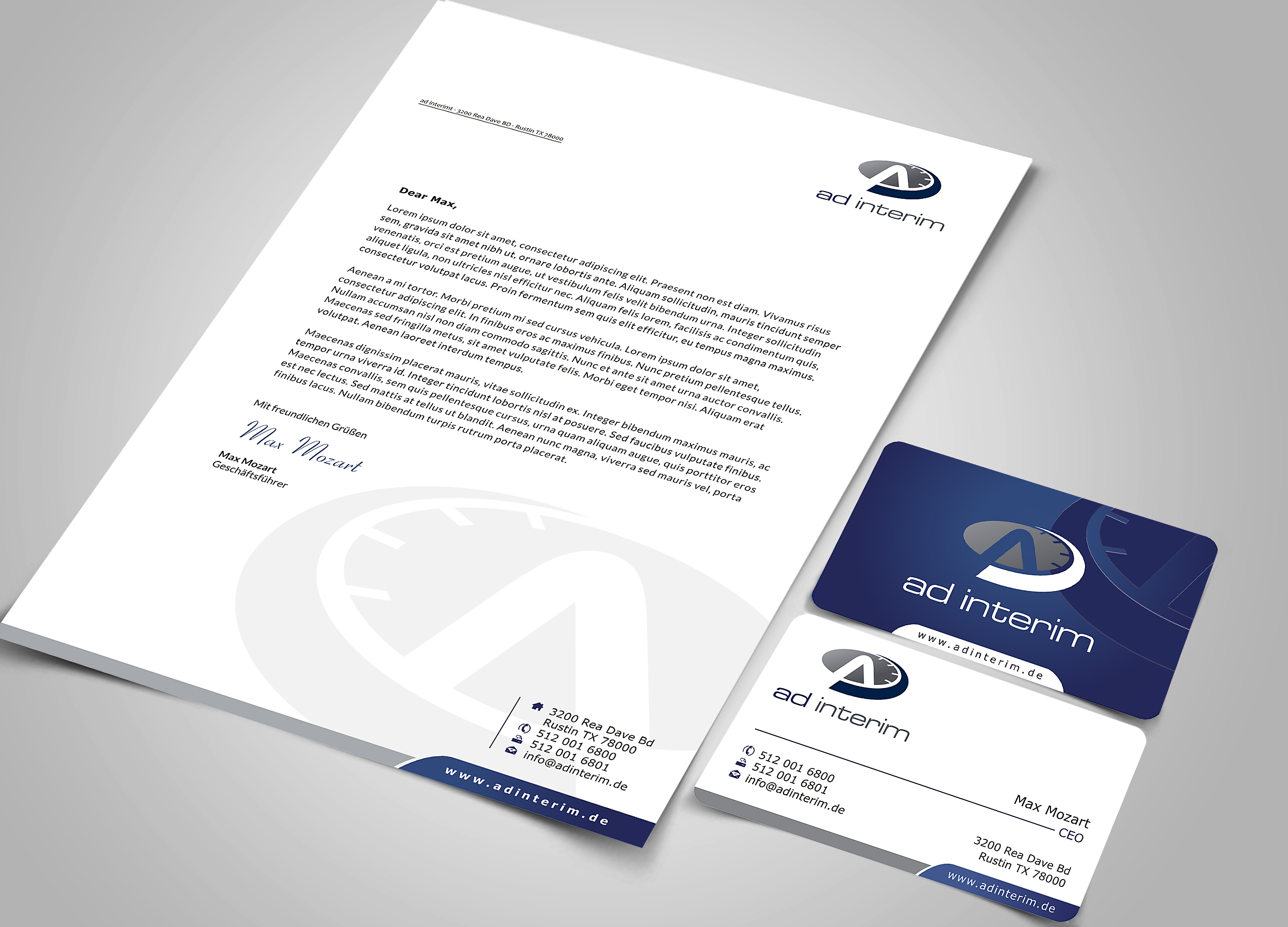 ad interim » Visitenkarten » Briefing » designenlassen.de